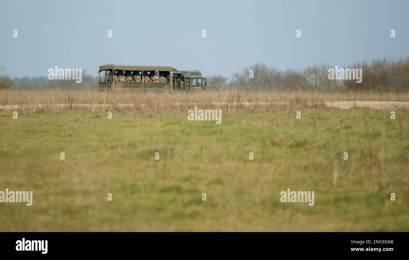 British army MAN SV 4x4 logistics lorry carrying troops Stock Photo - Alamy