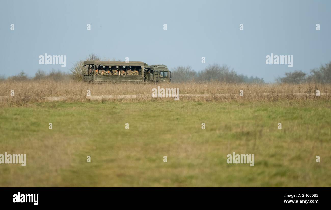 British army MAN SV 4x4 logistics lorry carrying troops Stock Photo - Alamy