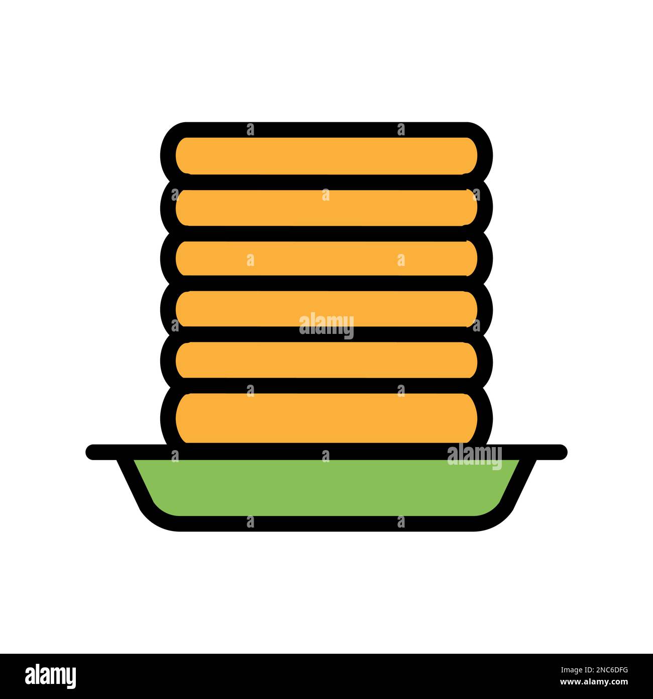 Pancakes icon line isolated on white background. Black flat thin icon ...
