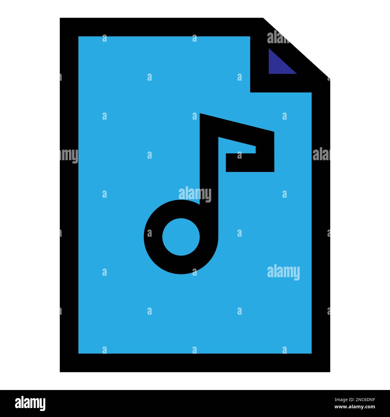 Music file icon line isolated on white background. Black flat thin icon ...