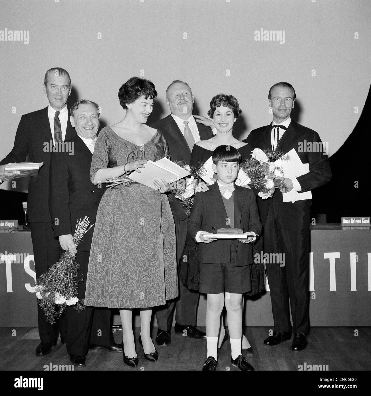 Posing after award of the West German film critics prize for ...