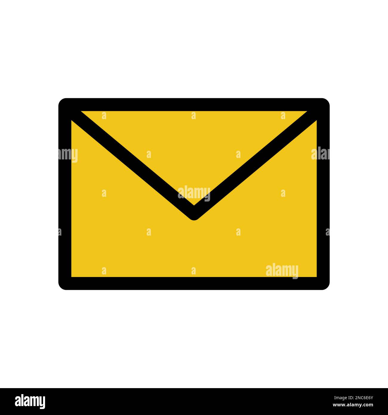Email icon line isolated on white background. Black flat thin icon on ...
