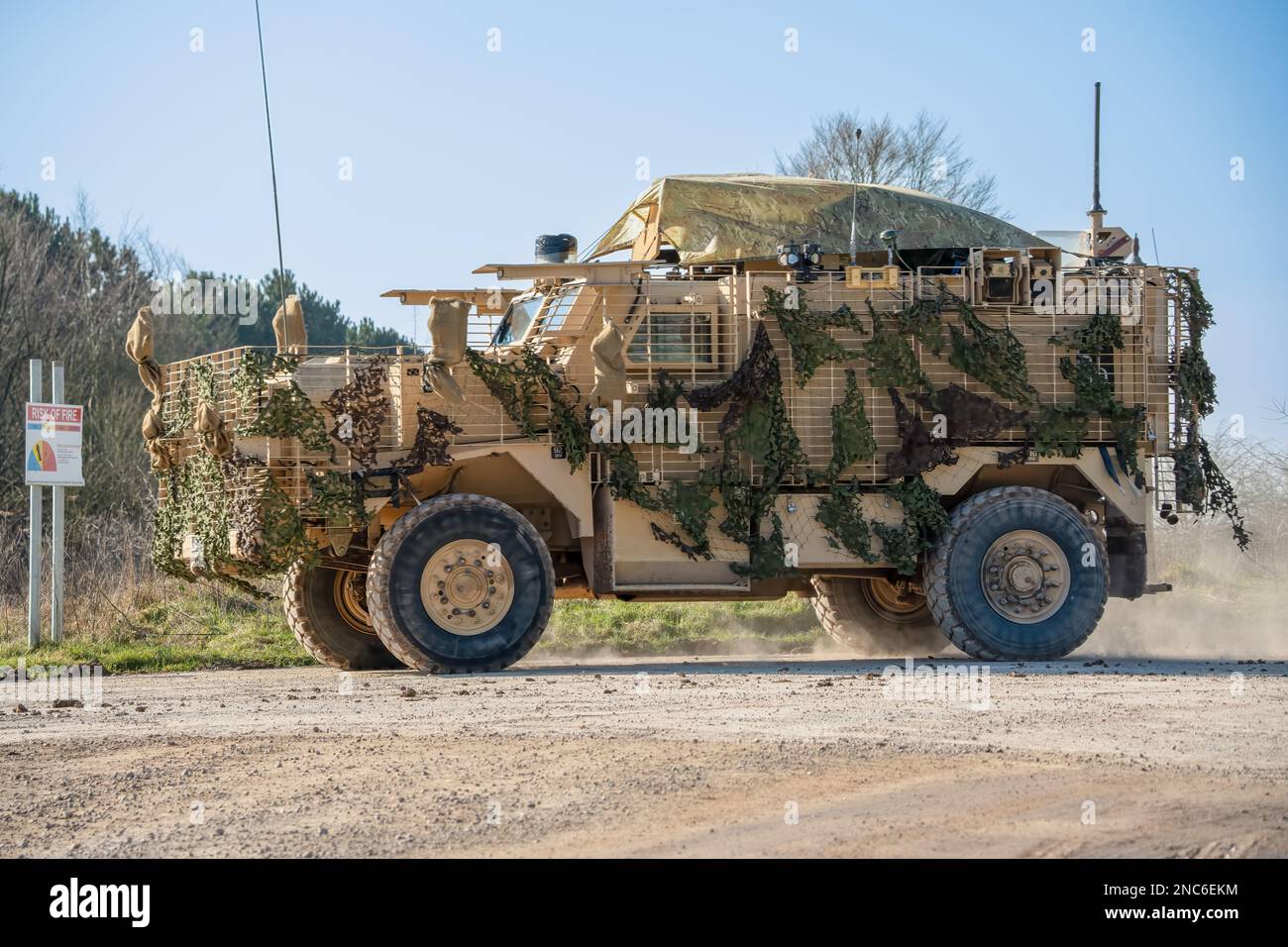 close-up of a British army Ridgback 4x4, 4-wheel drive protected patrol ...