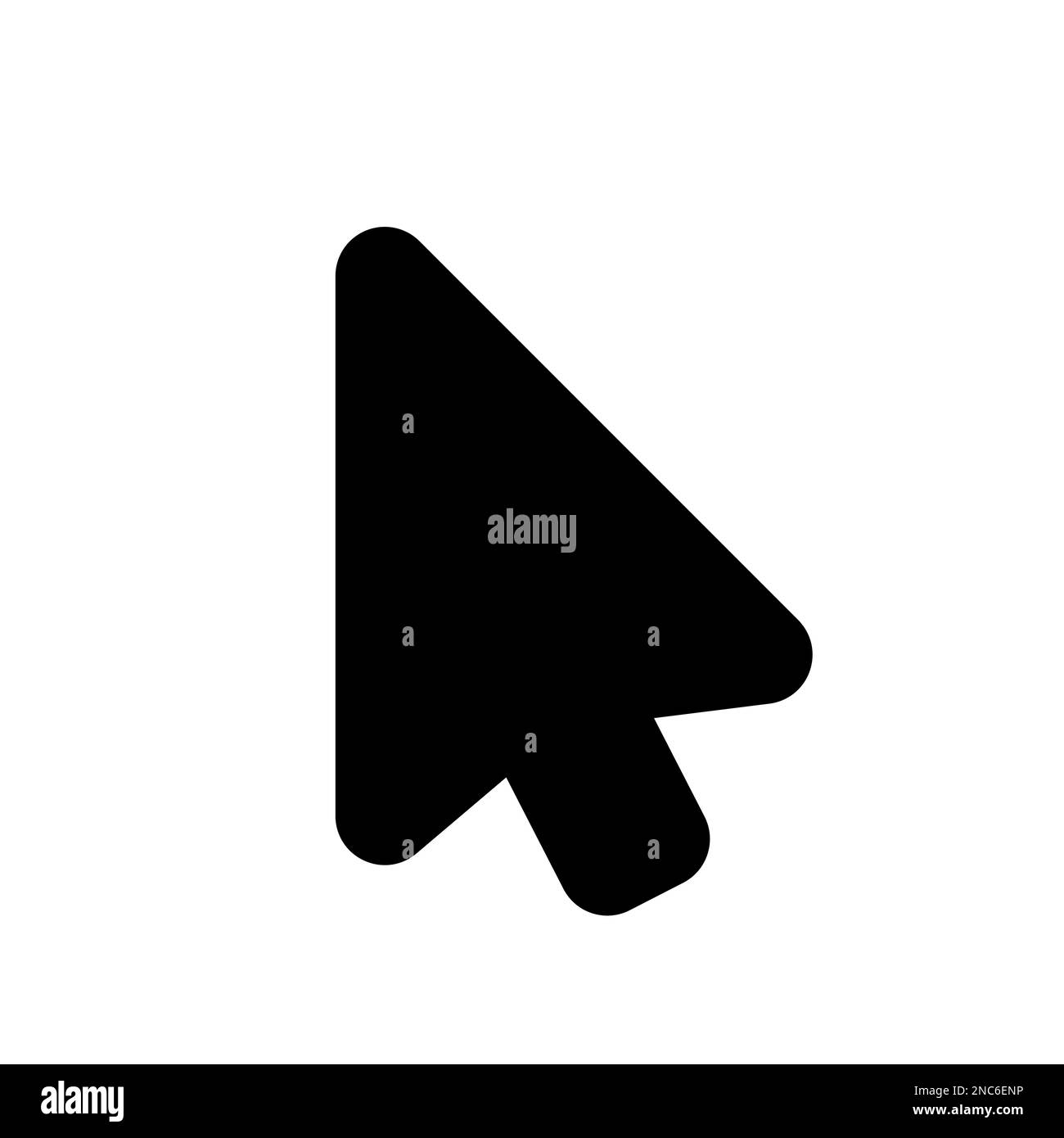 Mouse cursor icon line isolated on white background. Black flat thin ...