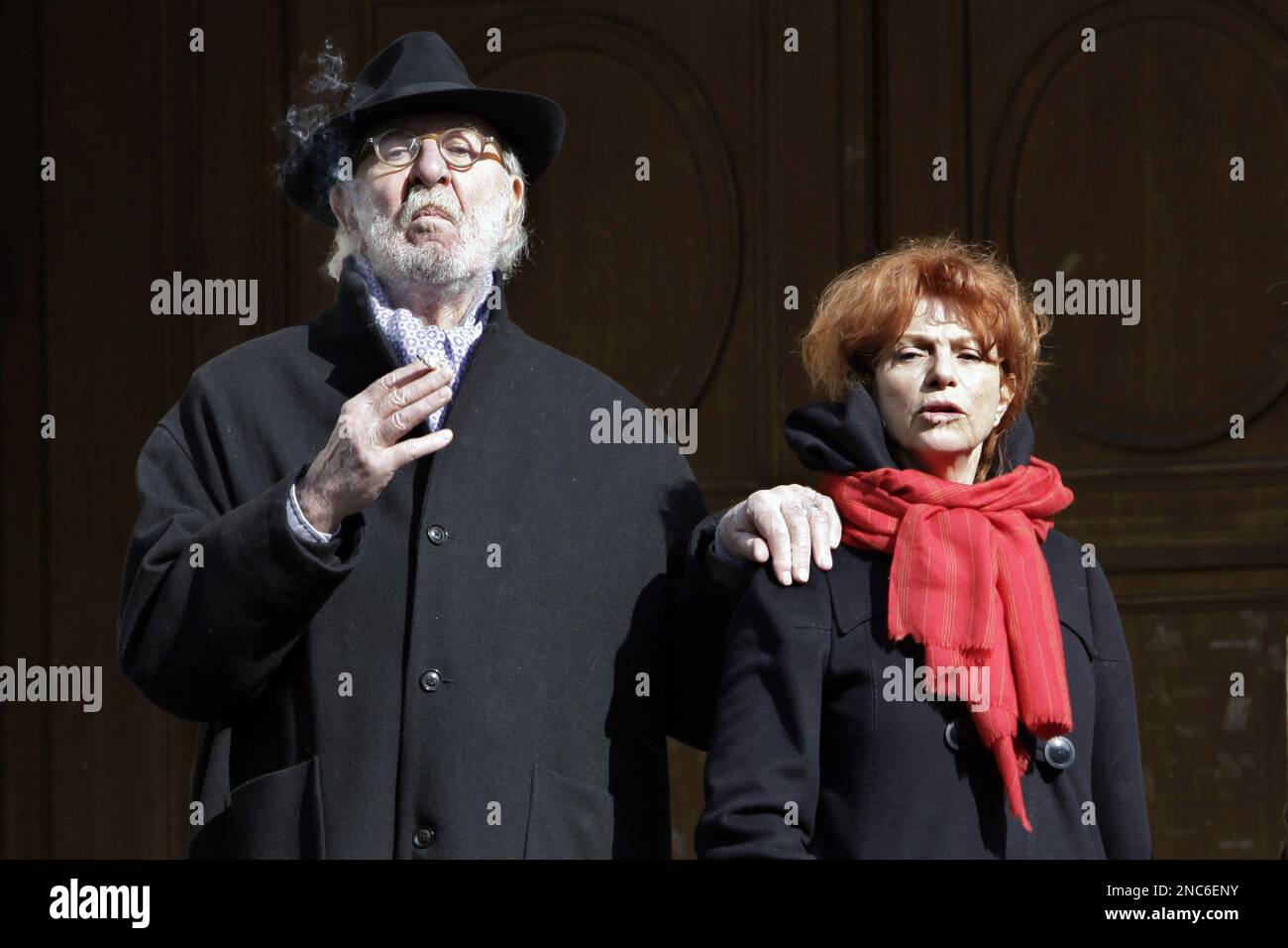 French actor Jean Pierre Marielle, left, and his wife French actress ...