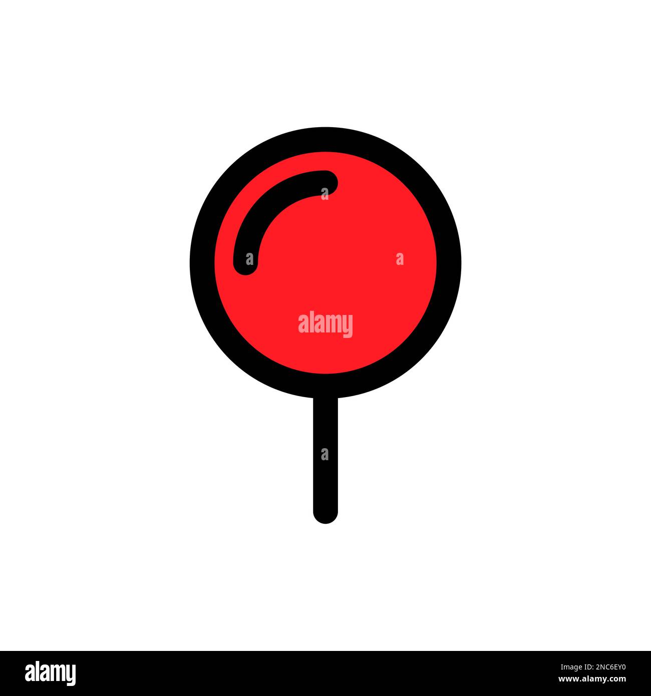 Map pin icon line isolated on white background. Black flat thin icon on ...