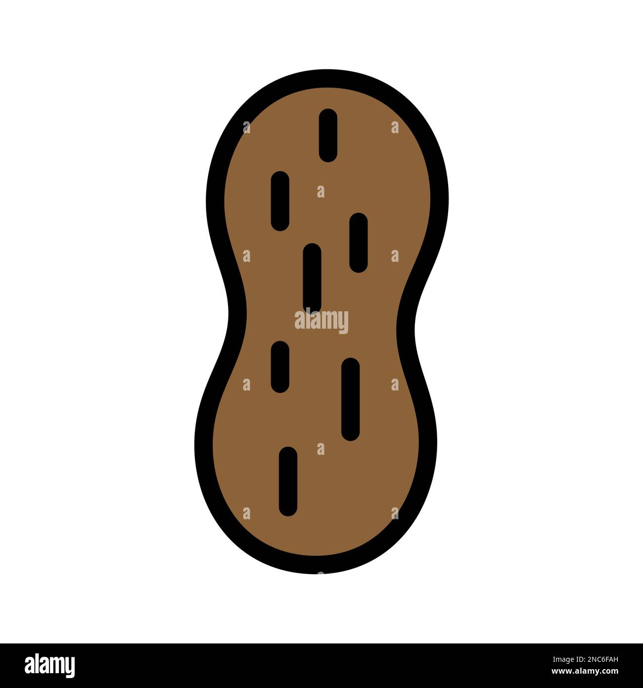 Peanut icon line isolated on white background. Black flat thin icon on ...