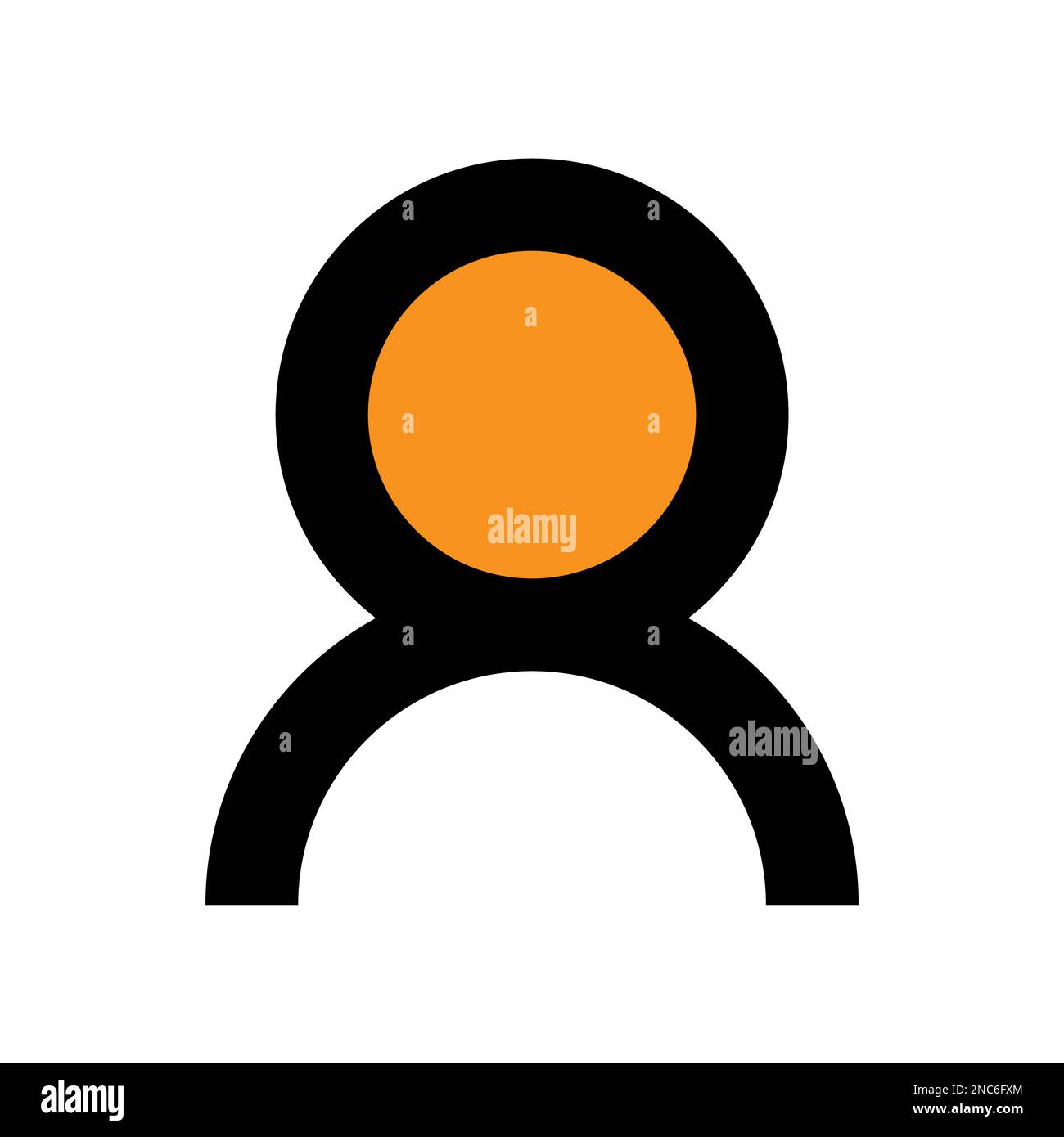 User icon line isolated on white background. Black flat thin icon on ...