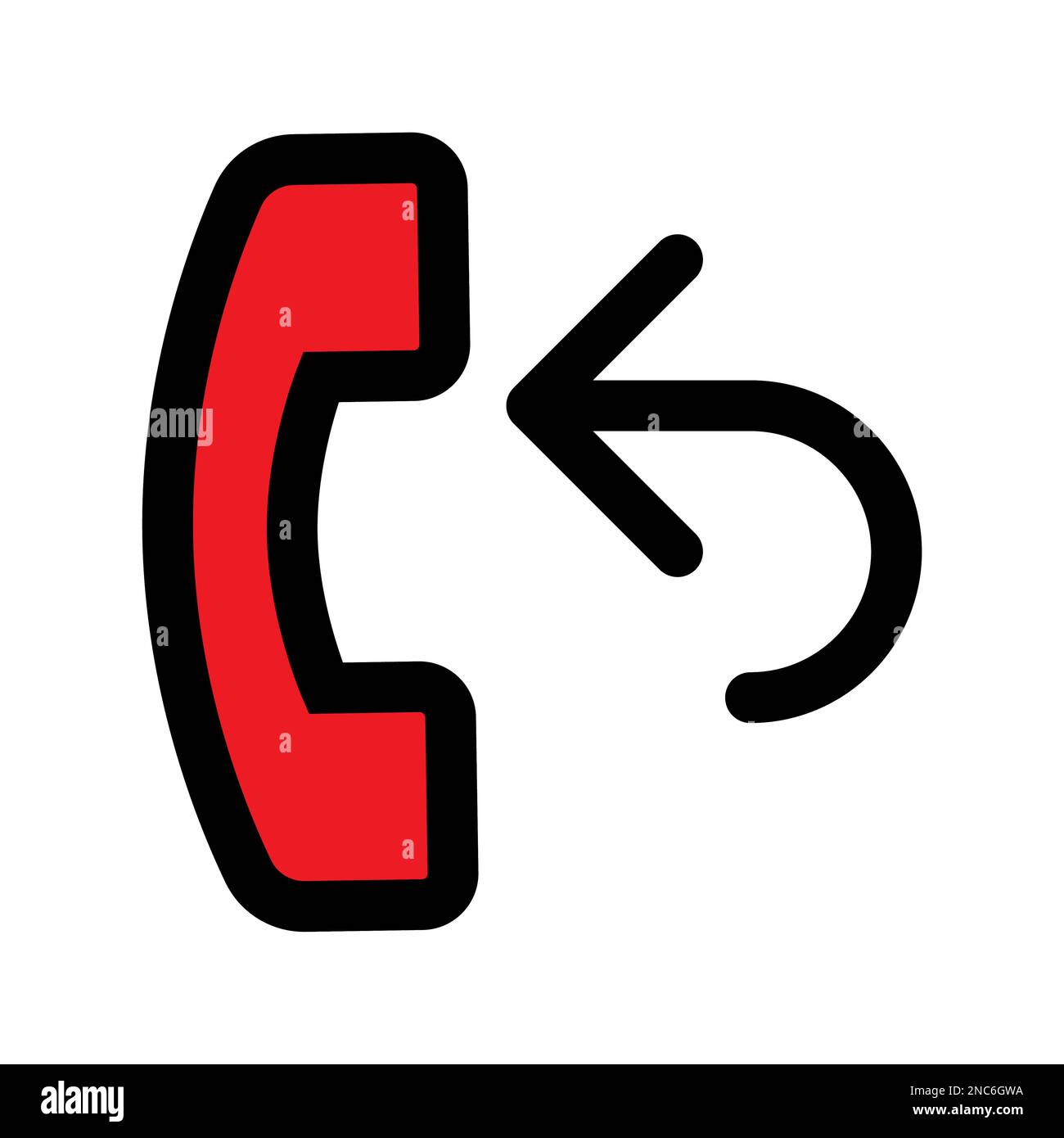 Call back icon line isolated on white background. Black flat thin icon ...