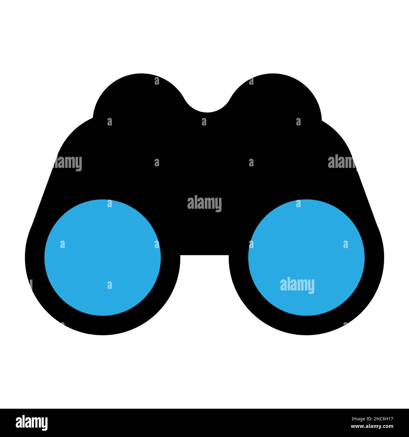 Binoculars icon line isolated on white background. Black flat thin icon on modern outline style ...