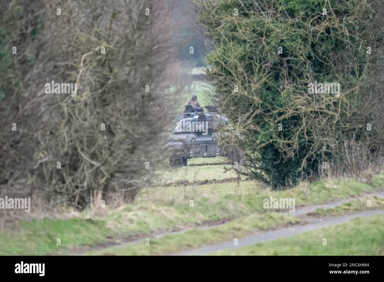 British army FV4034 Challenger 2 ii main battle tank seen through a ...
