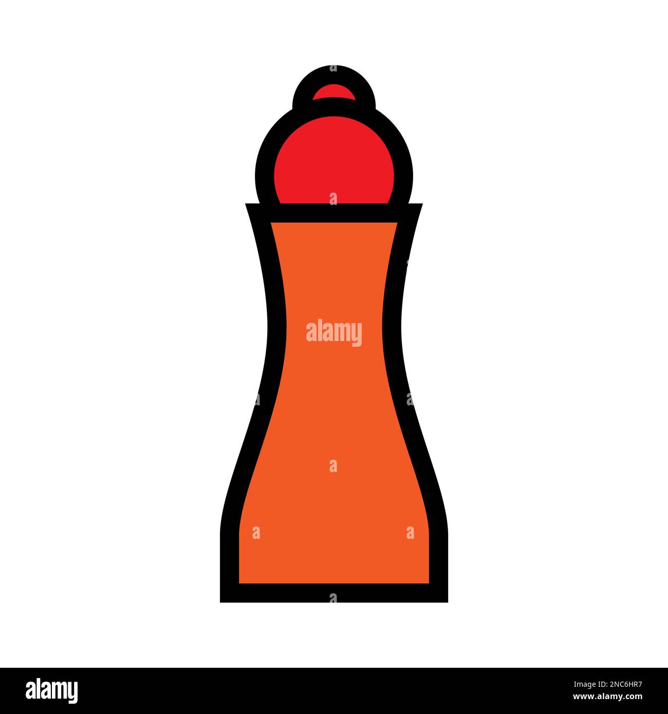 Pepper bottle icon line isolated on white background. Black flat thin ...