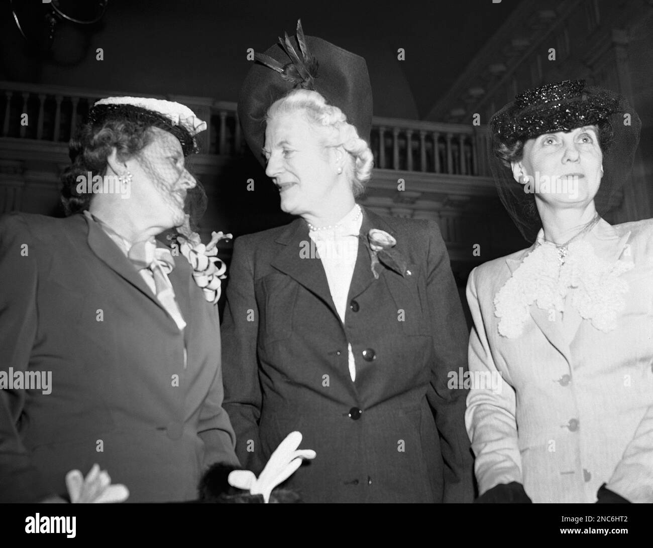 Mrs. Eva Tuck, left, Mrs. Clementine Churchill, center, and Mrs. Mamie ...