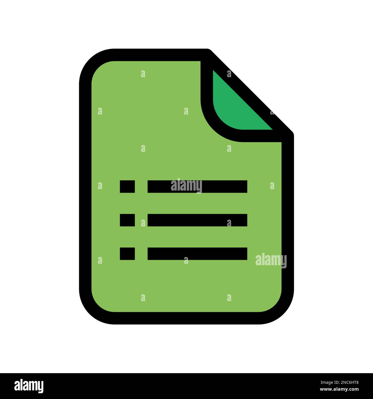 File list icon line isolated on white background. Black flat thin icon ...