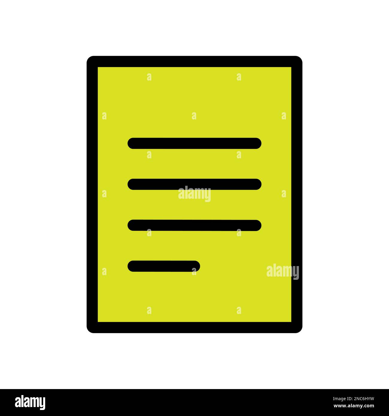 Text file icon line isolated on white background. Black flat thin icon ...