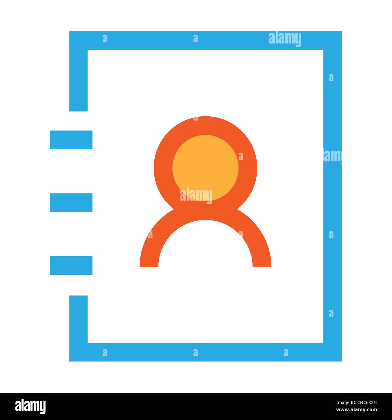 Contact book icon line isolated on white background. Black flat thin ...