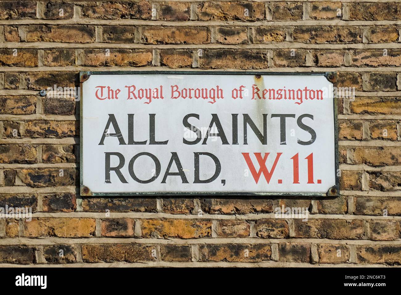 All Saints Road, street name sign in London England United Kingdom UK ...
