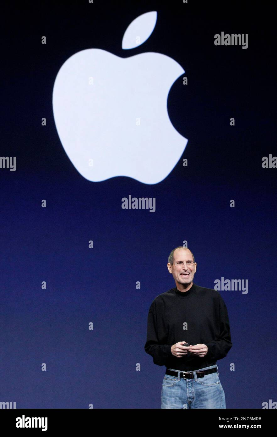 Apple Inc. Chairman and CEO Steve Jobs speaks at an Apple event at the ...