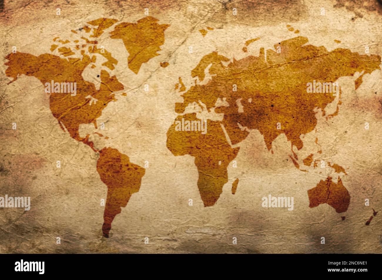An illustration design of old World map Stock Photo - Alamy