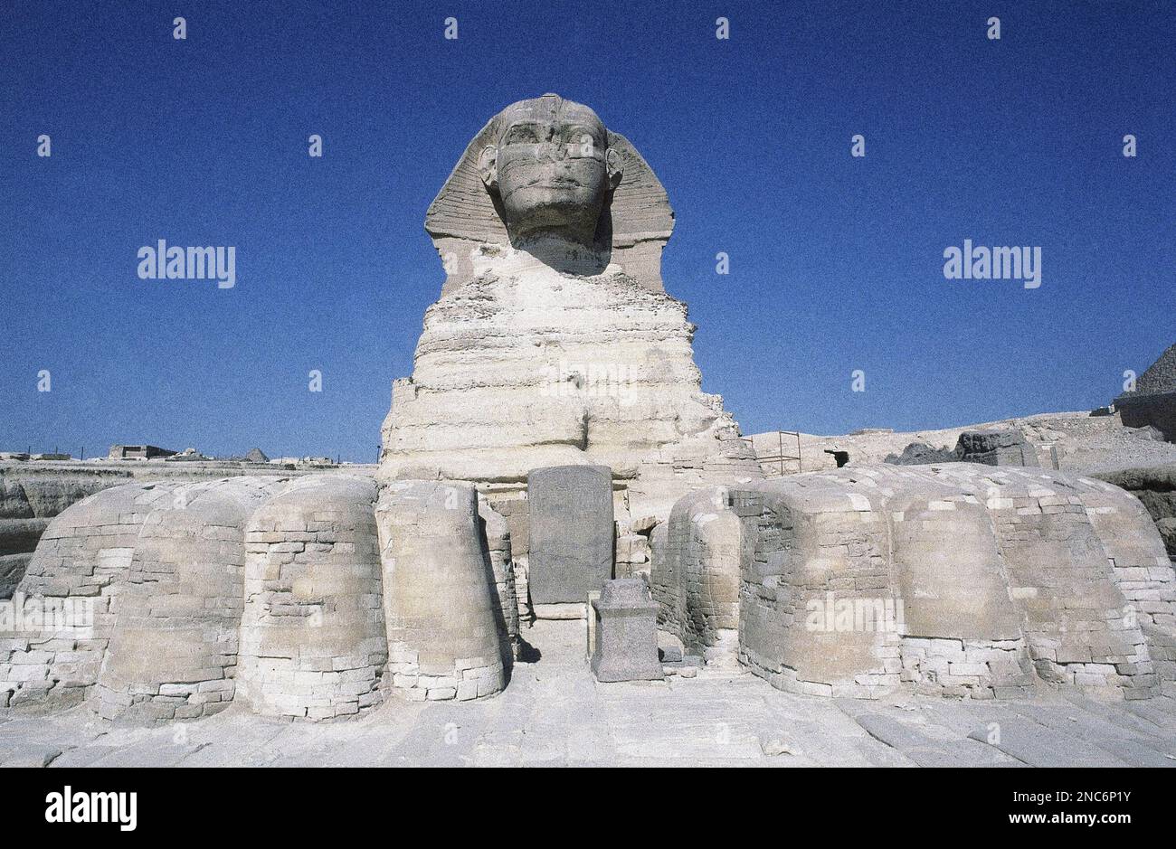 The Egyptian Sphinx is in state of disrepair, shown Oct. 1981. Stones ...