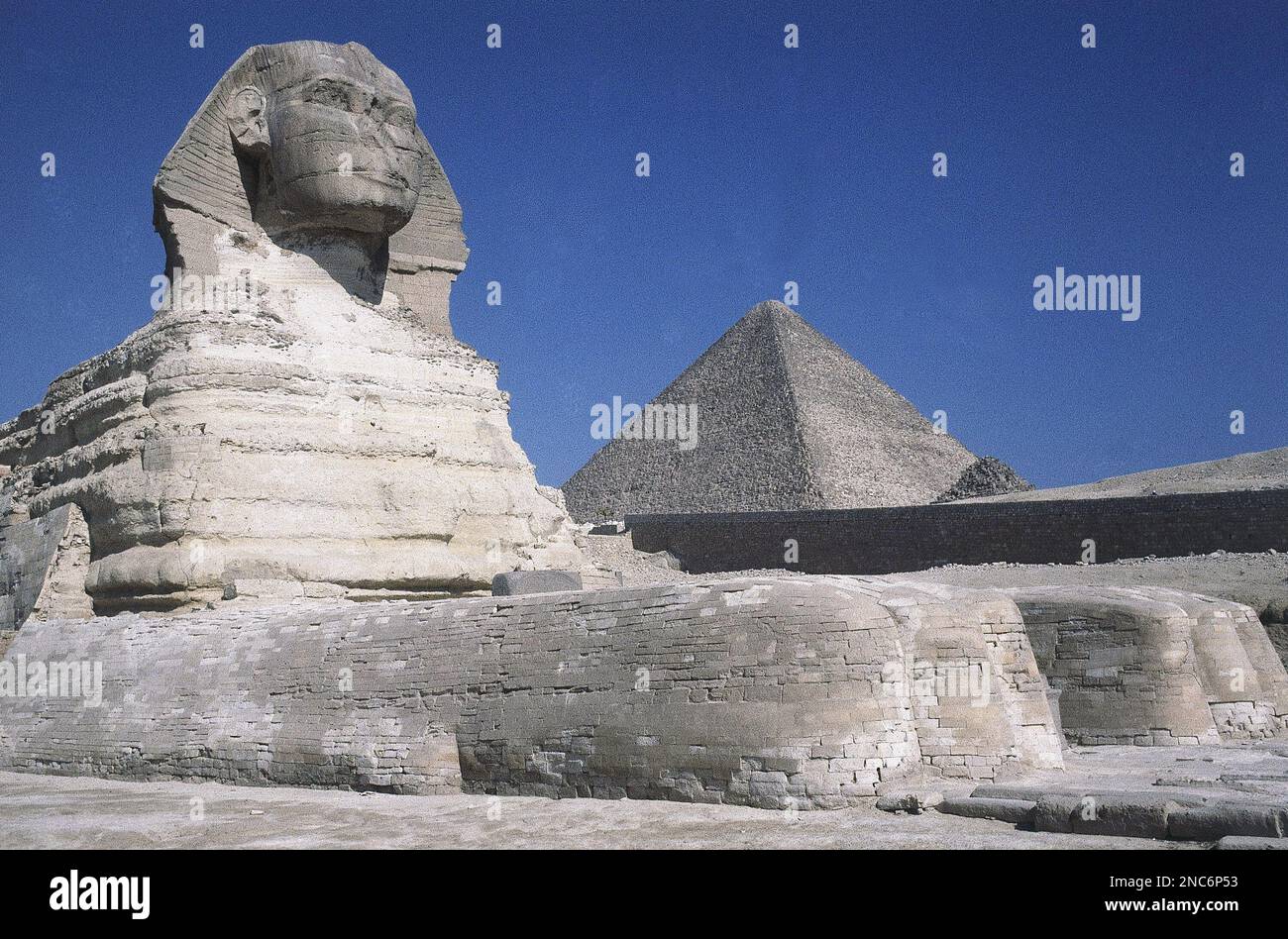 The Egyptian Sphinx is in state of disrepair, shown Oct. 1981. Stones ...
