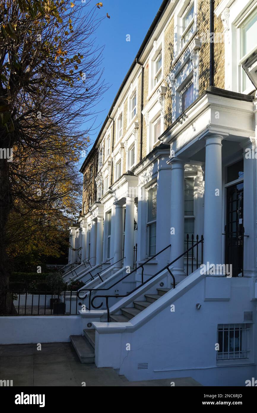 Victorian terrace houses in Kensington, London England United Kingdom ...