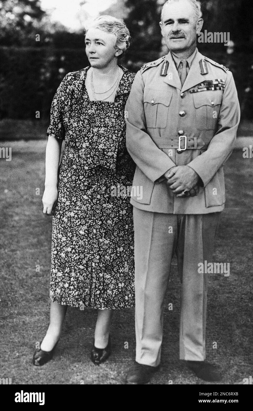 General Sir Archibald Wavell and his wife Lady Eugenie, in Burma, on ...