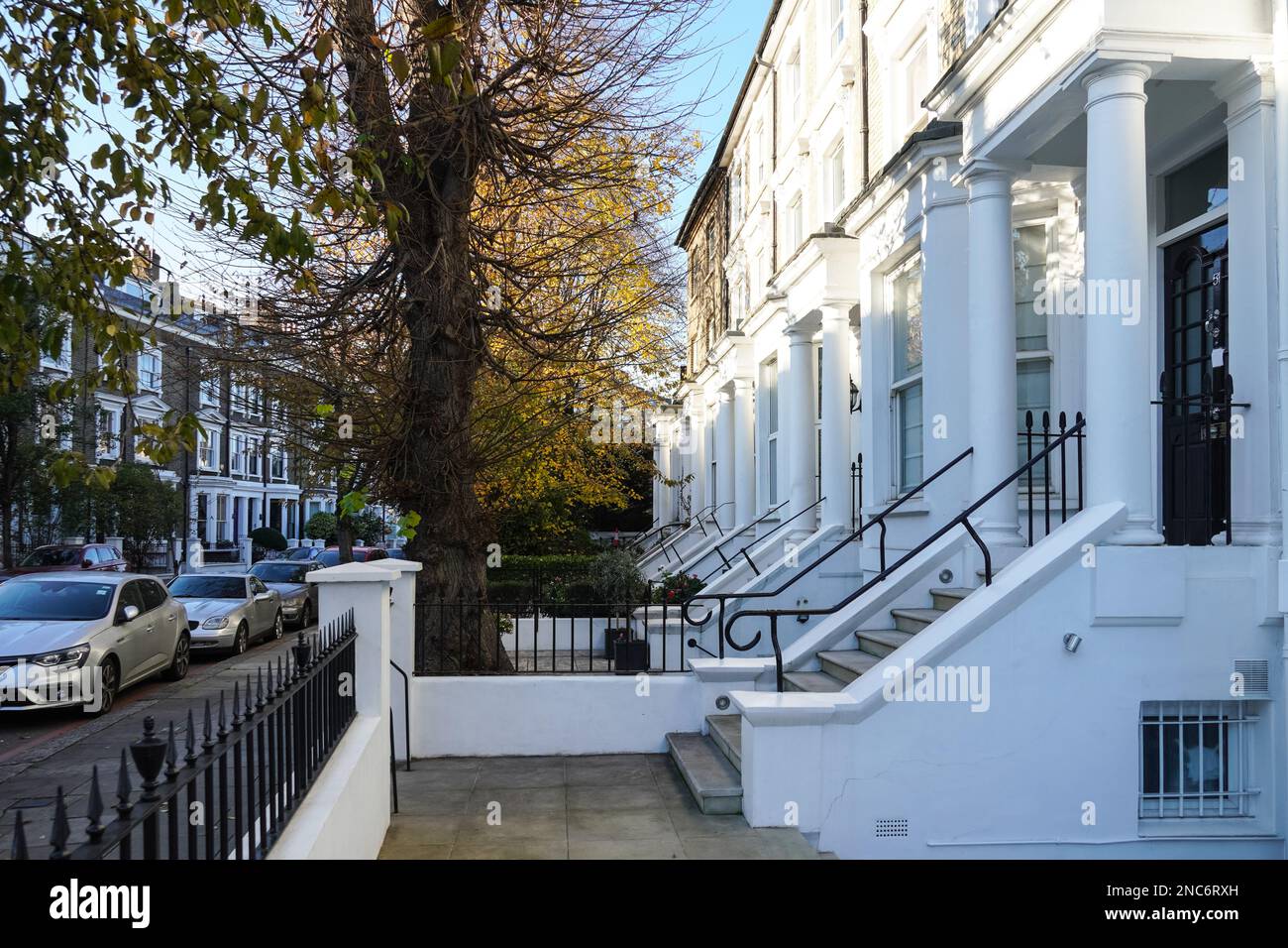 Victorian terrace houses in Kensington, London England United Kingdom ...