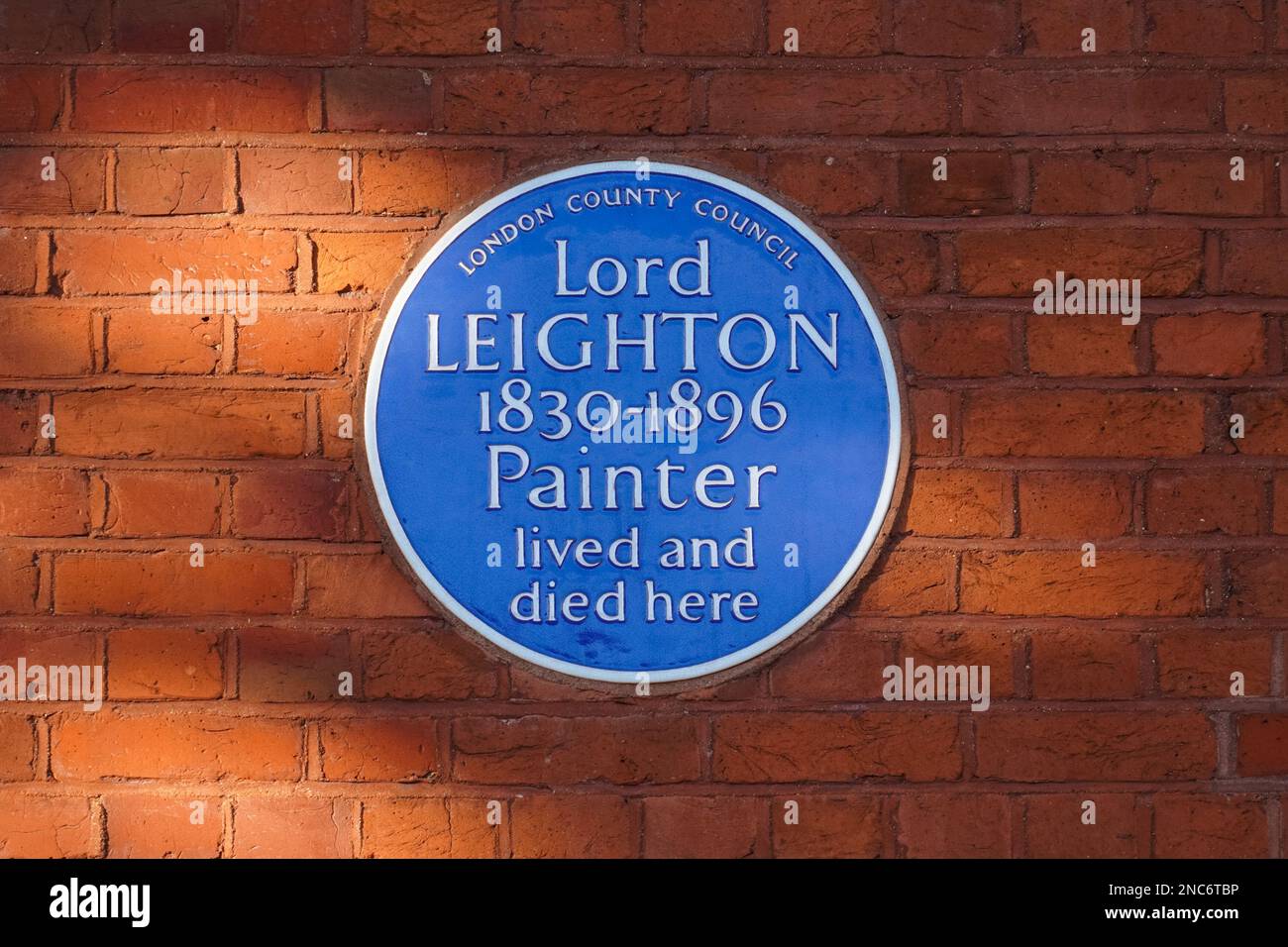 A blue plaque of Frederic Leighton, 1st Baron Leighton on Leighton ...