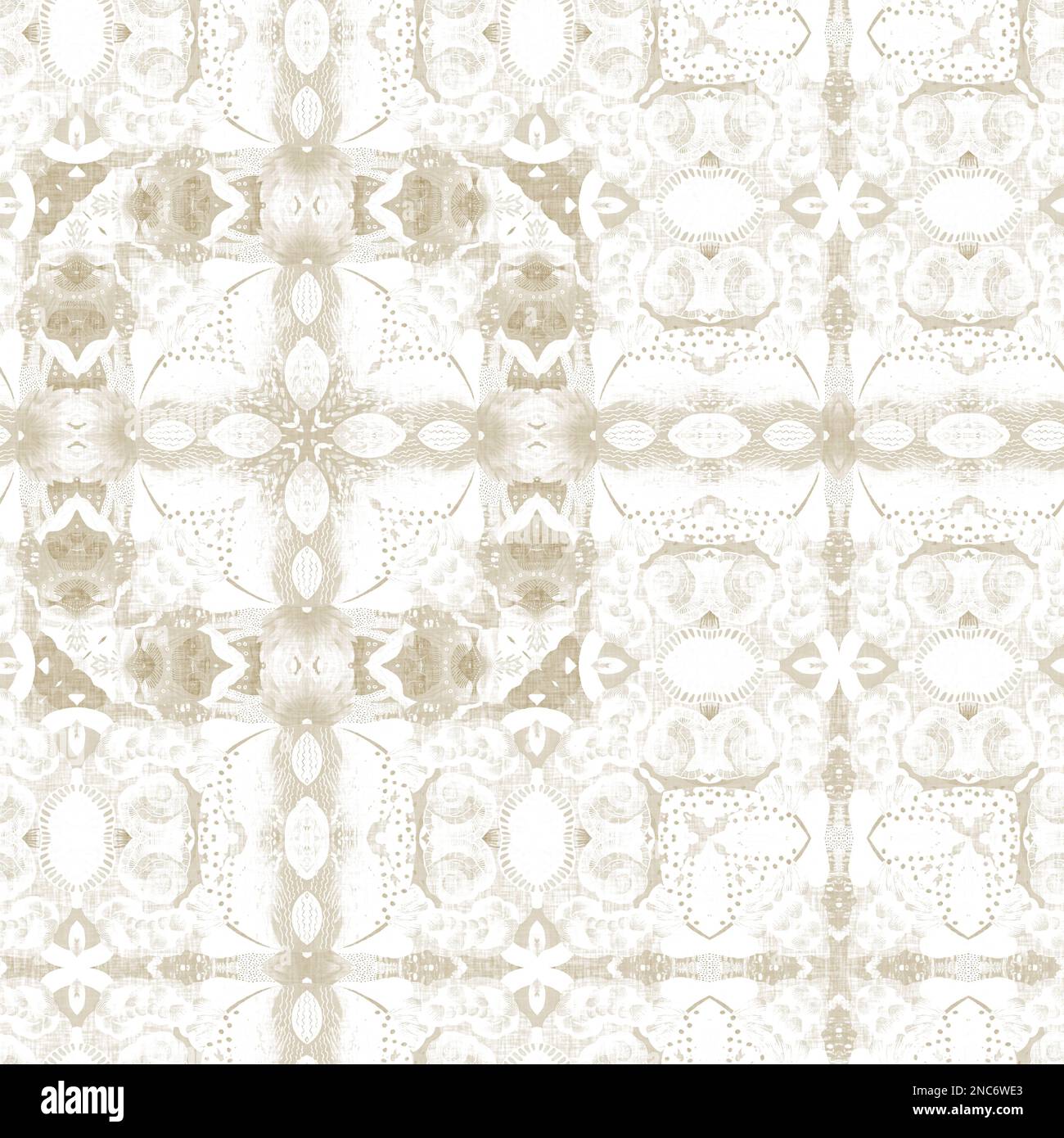 Ecru natural linen effect patterned coastal geo background. Seamless ...