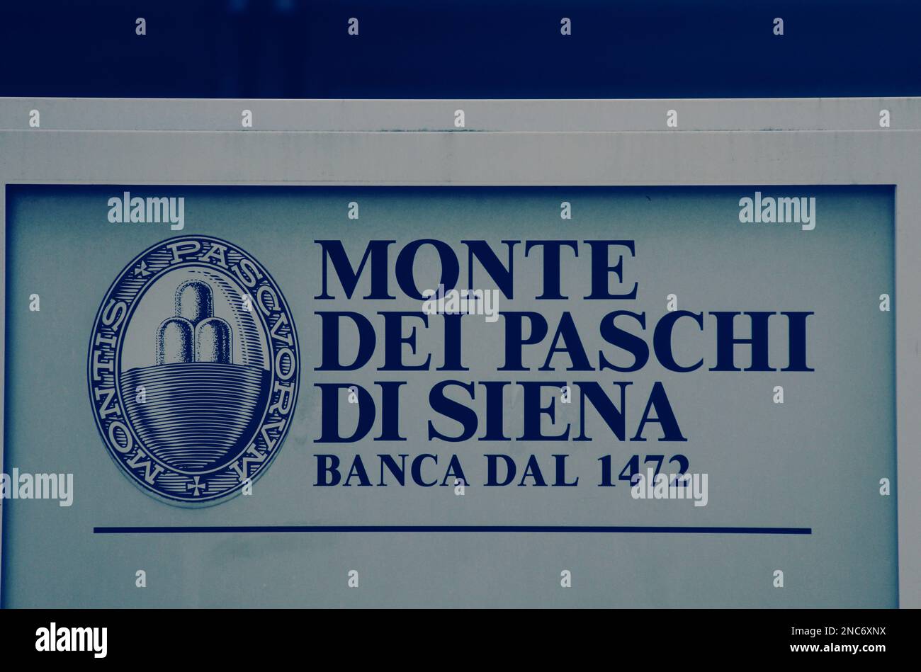 Florence ,Italy , January 31st 2023 , monte dei paschi di Siena bank ...