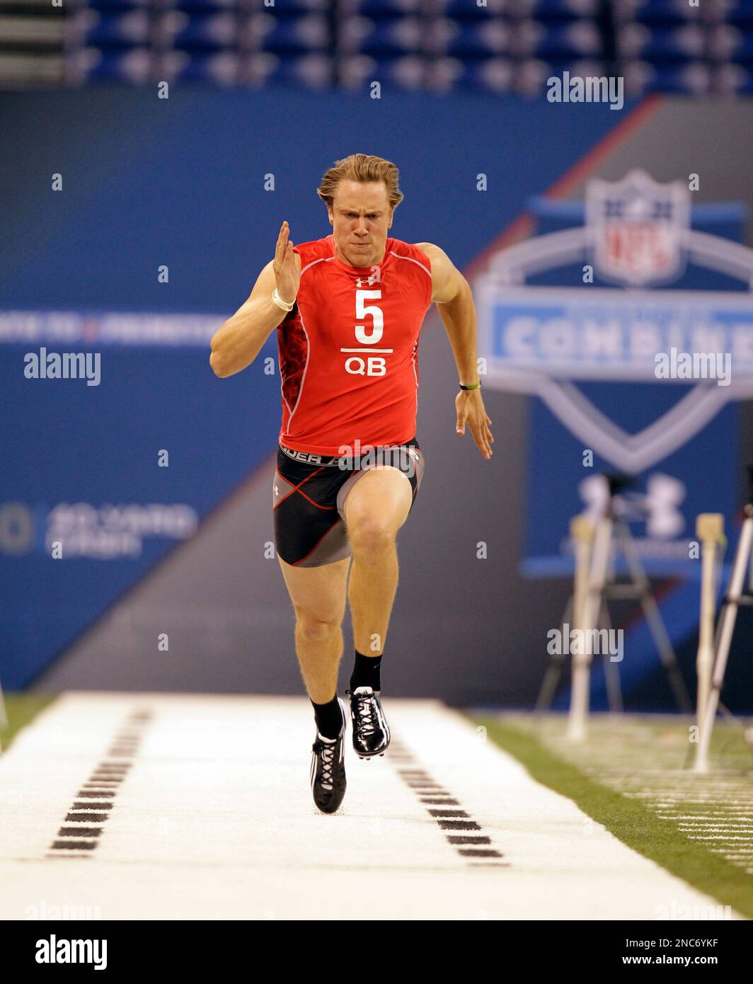Missouri quarterback Blaine Gabbert runs the 40-yard dash at the NFL ...