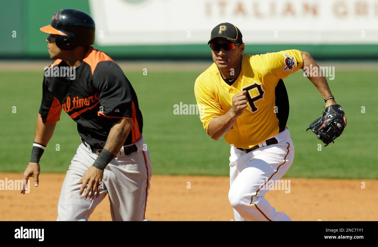 Pittsburgh Pirates' Josh Rodriguez Baltimore Orioles' Robert Andino ...