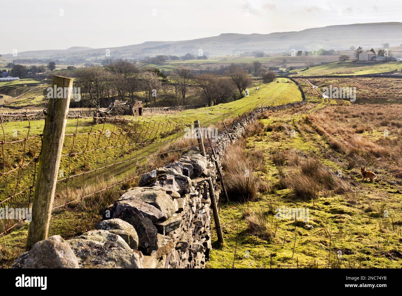 Part of the old track-bed of the former Wensleydale railway branch line ...
