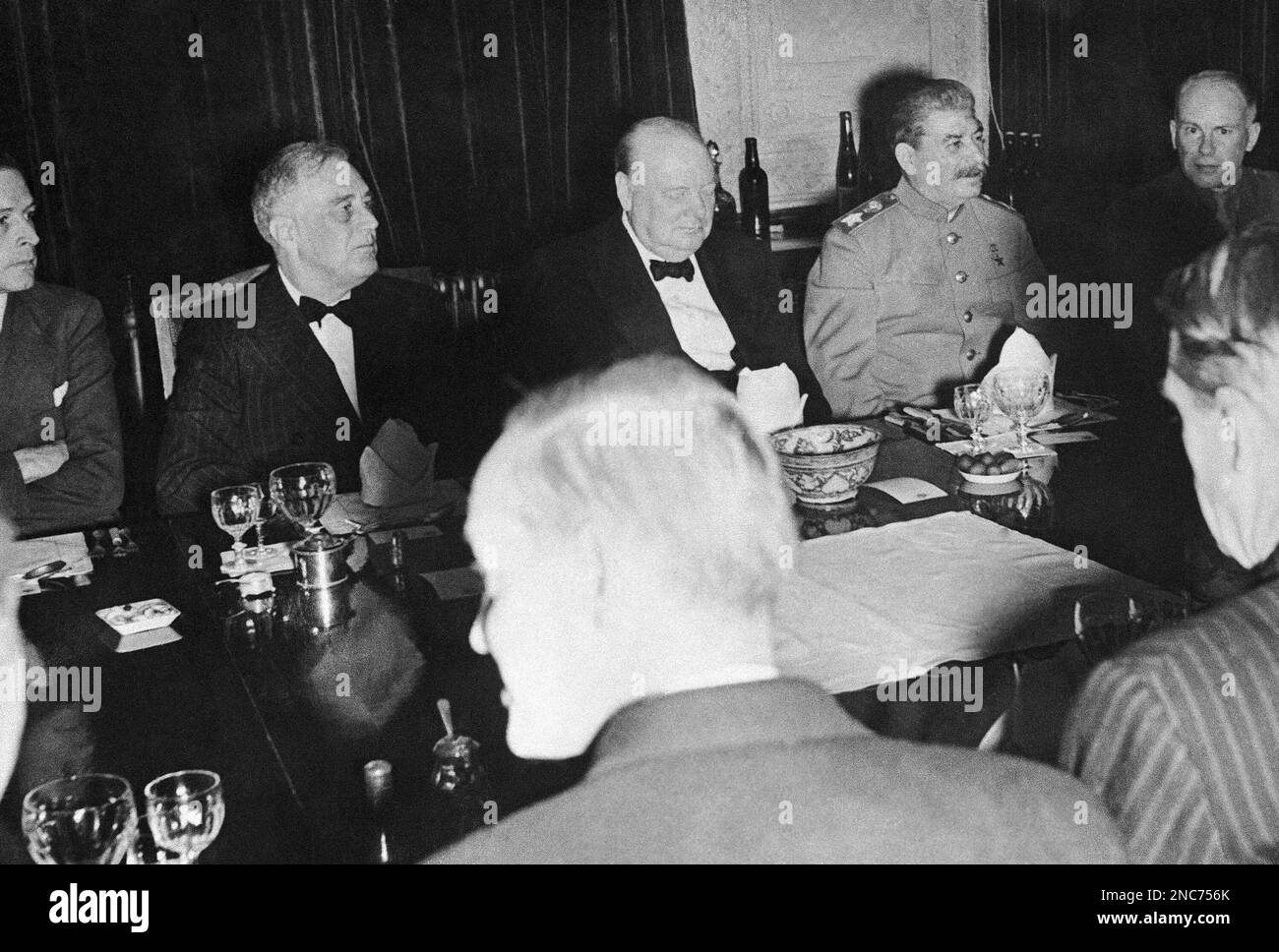 American President Franklin D. Roosevelt, British Prime Minster Winston ...