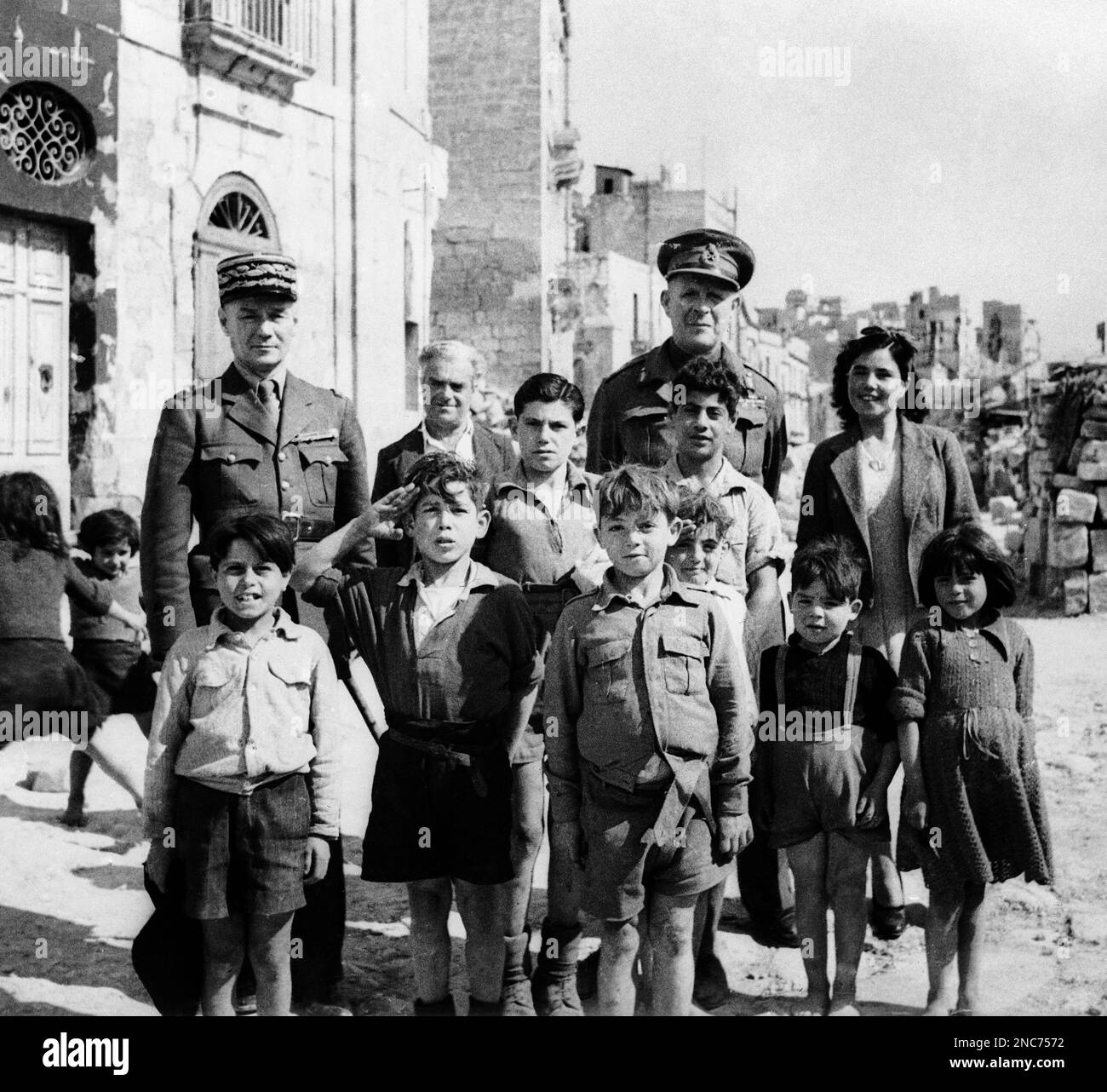 Field Marshall Lord John Gort, right rear, and the Resident General of ...