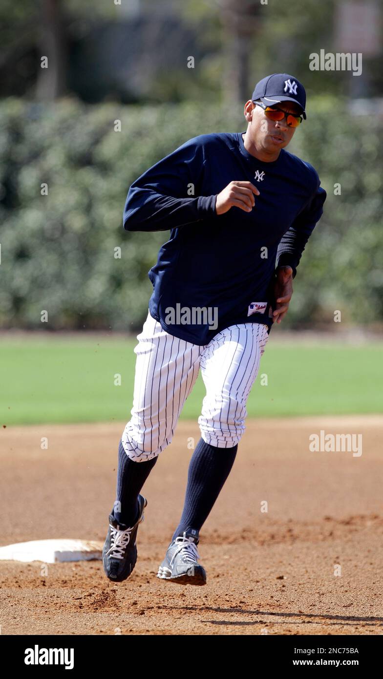 New York Yankees third baseman Alex Rodriguez runs the bases before a ...