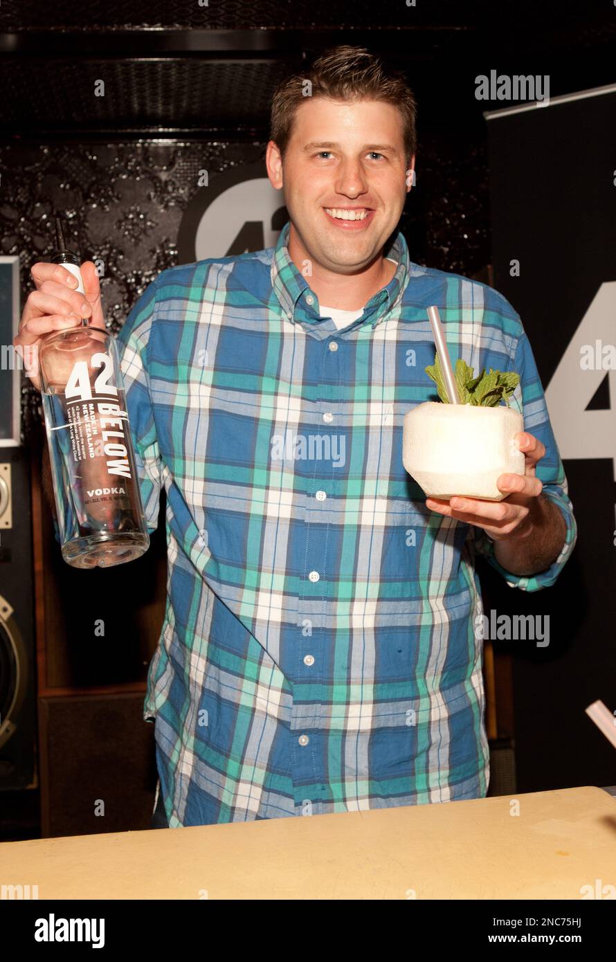 Winner Nate Wales poses with his "42 Boba Tea" cocktail at the 42BELOW ...