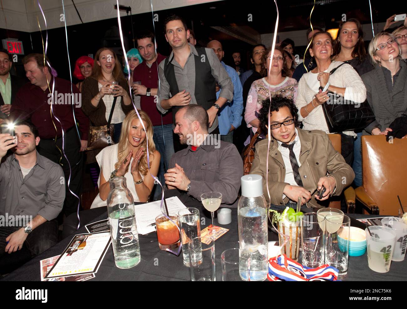 Judges, celebrities and audience members watch the 42BELOW Cocktail ...