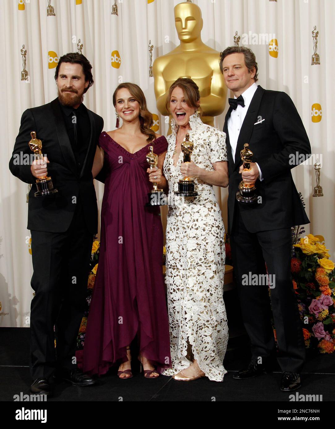 Best supporting actor Christian Bale, left to right, best actress ...