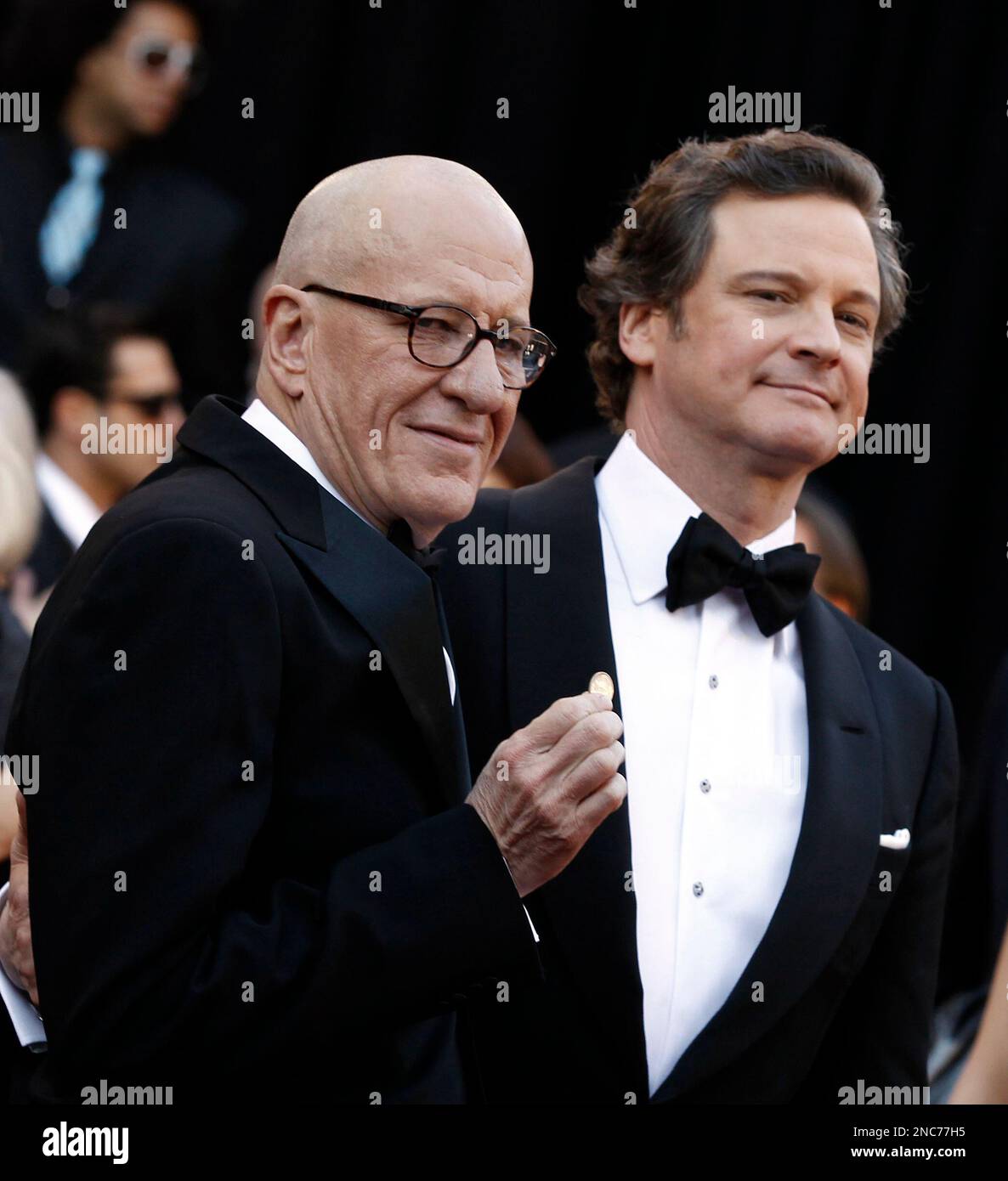 Geoffrey Rush, left, and Colin Firth arrive before the 83rd Academy ...