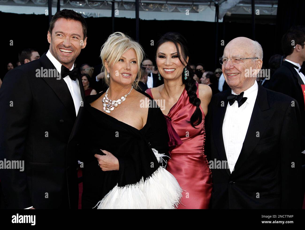 Actor Hugh Jackman, far left, and his wife Debora-Lee Furness, second ...
