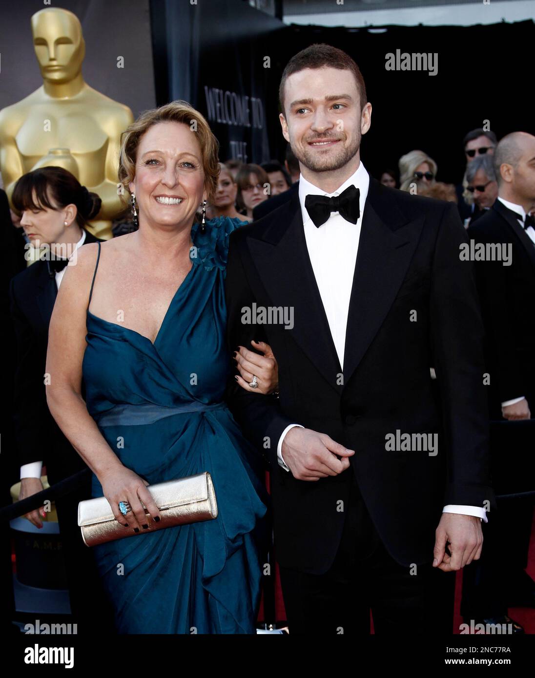 Actor Justin Timberlake, right, and his mother Lynn Harless arrive ...
