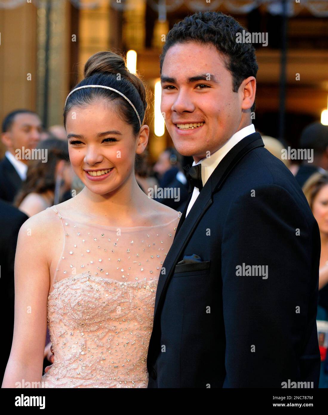 Hailee Steinfeld, left, and her brother Griffin Steinfeld arrive before ...