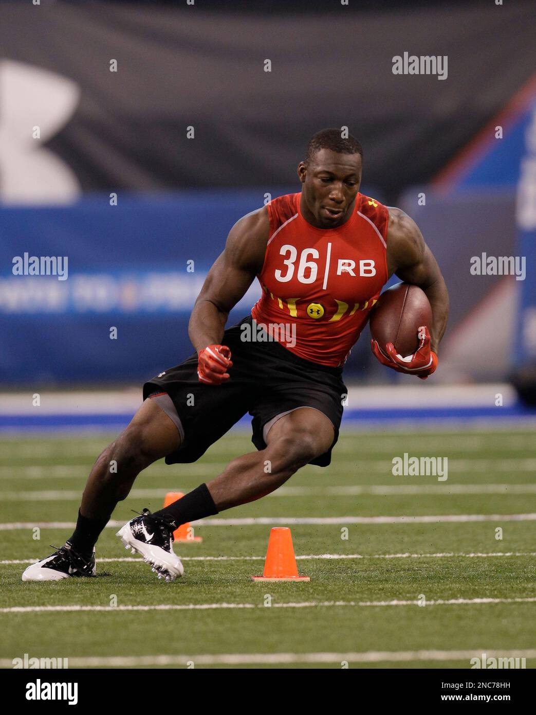 Connecticut running back Jordan Todman runs a drill during the NFL ...
