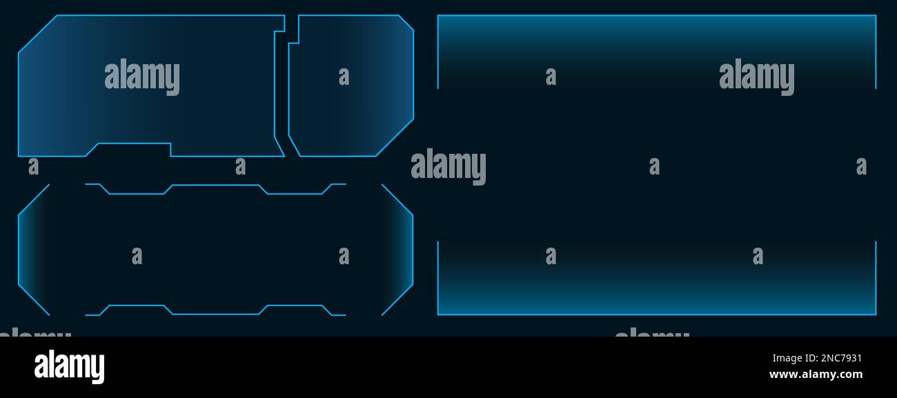Science Fiction elements for the GUI, UI interface. Holographic frames ...