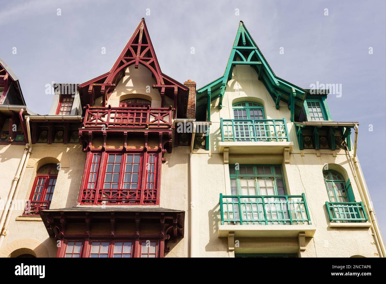 picture of beautiful gables of old houses in Mers-Les-Bains, France ...
