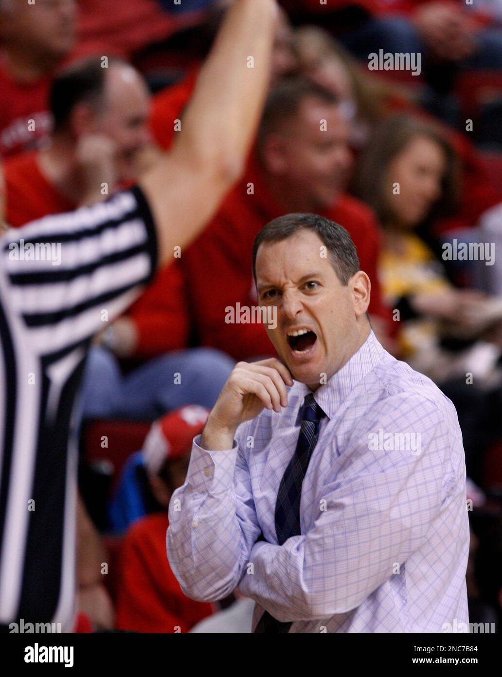 Rutgers head coach Mike Rice reacts to a call during the second half of ...