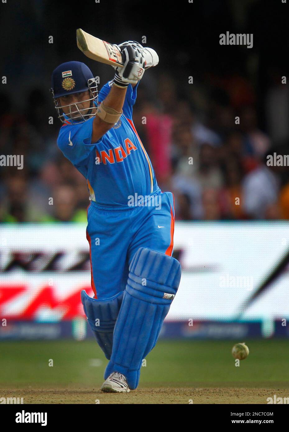 Indian batsman Sachin Tendulkar plays a shot during the Cricket World ...