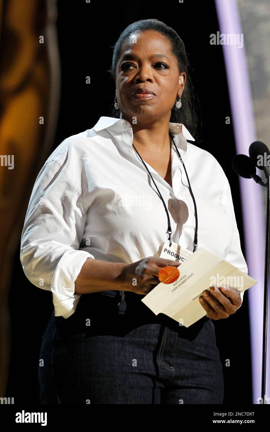 Oprah Winfrey rehearses at the Kodak Theatre in the Hollywood section ...